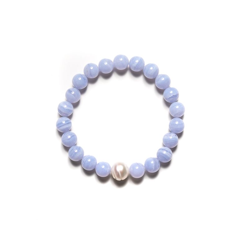 Lapis Lazuli Bracelet, Freshwater Pearl - Aspen & Salt